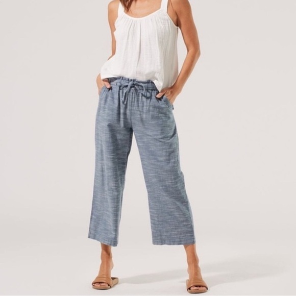 Pact | Pants & Jumpsuits | Pact Sunday Blue Chambray Pant Cropped ...